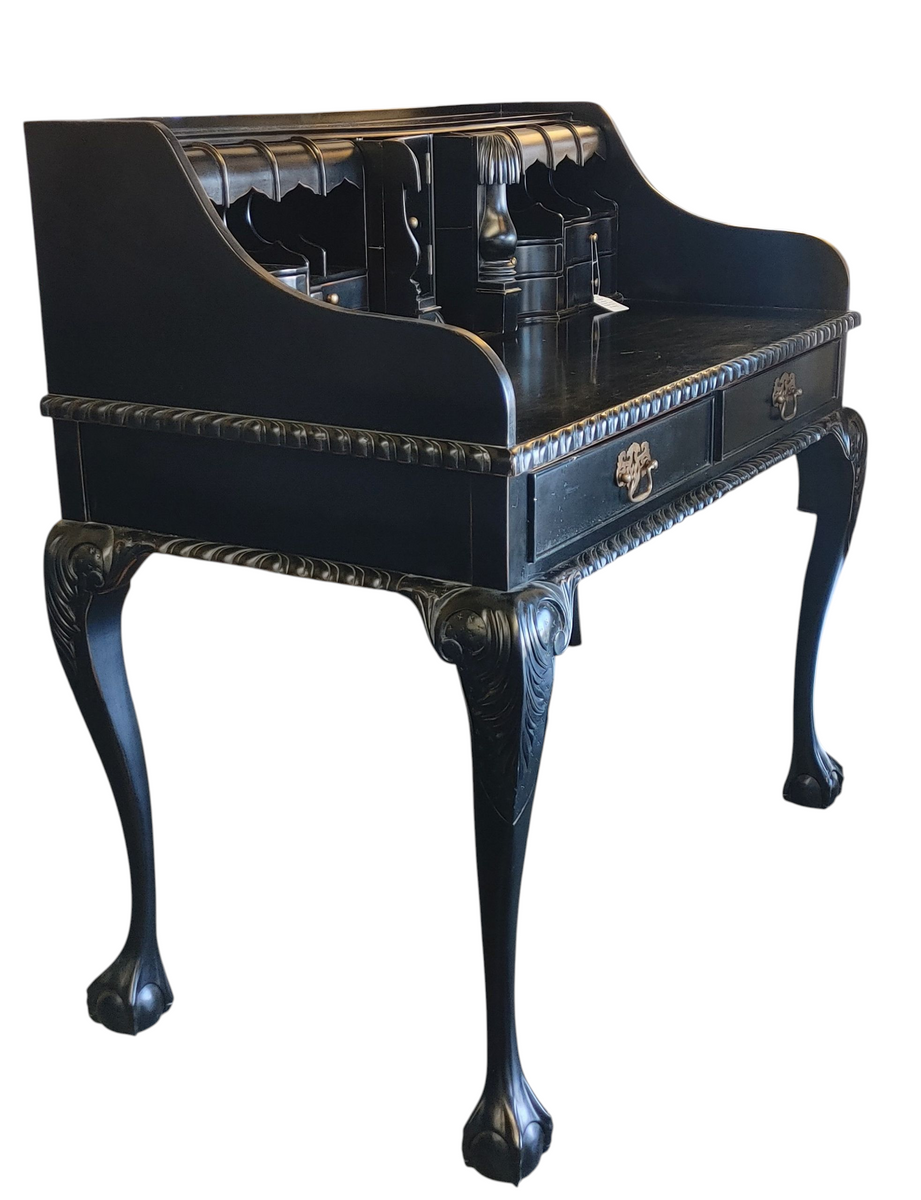Black Escritoire Secretary Desk Ball and Claw Drawers Hidden ...